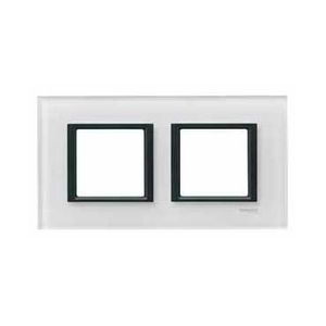 MGU68.004.7C2 Unica Class Plaque Verre Blanc 2 Modules - Schneider Electric