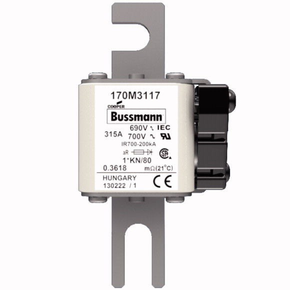 Eaton 170m3117 fuse 315a 690v 1*kn/80 ar uc