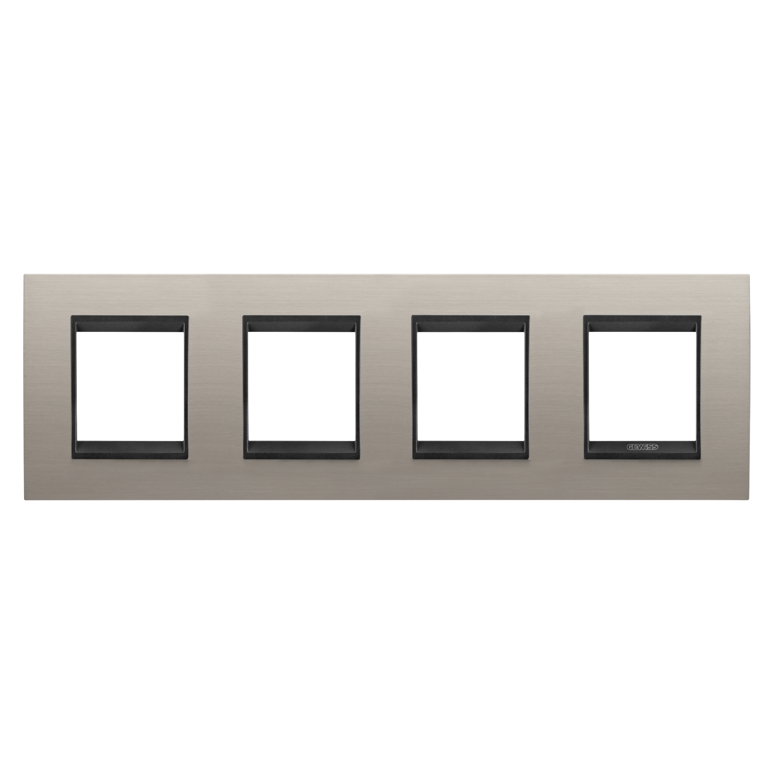 Gewiss GW16228WS Plaque lux 2+2+2+2p h métal aluminium