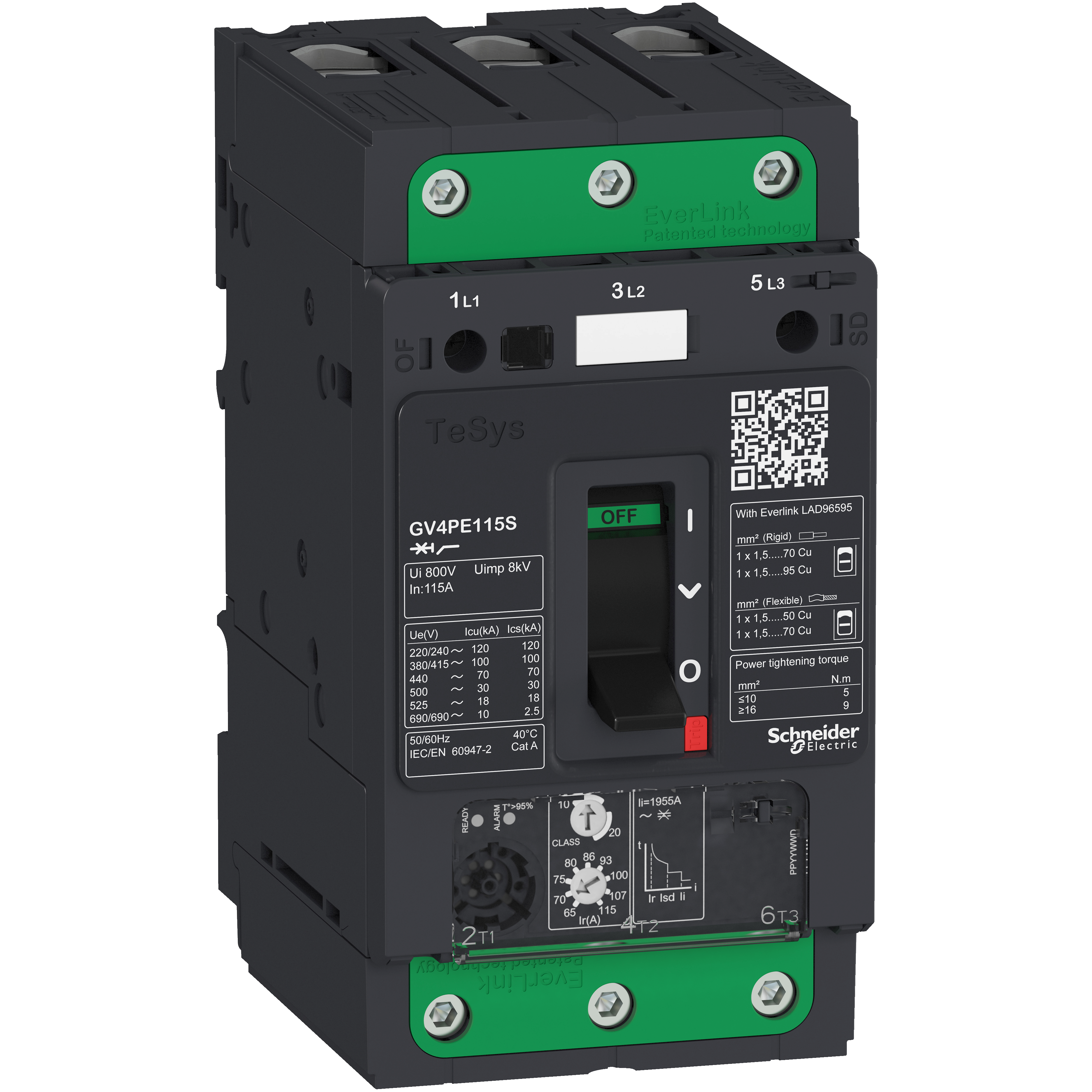 Schneider Electric GV4PE115B Tesys gv - disjoncteur magnéto-thermique ...