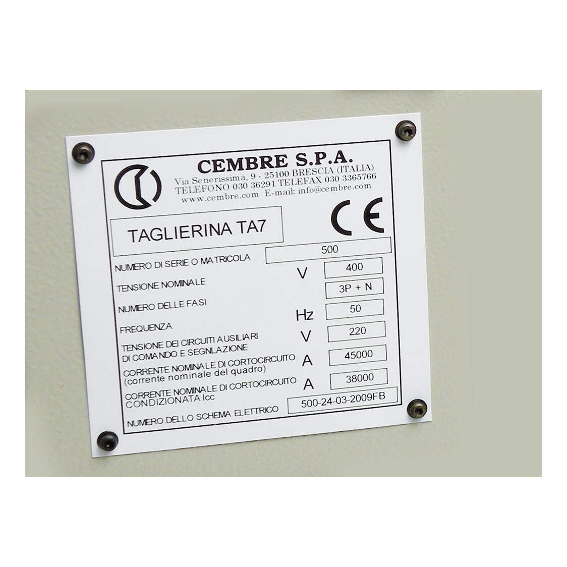 Cembre 48911 48911 - plaque personnalisable perforée de type mg-vrt-rh ...
