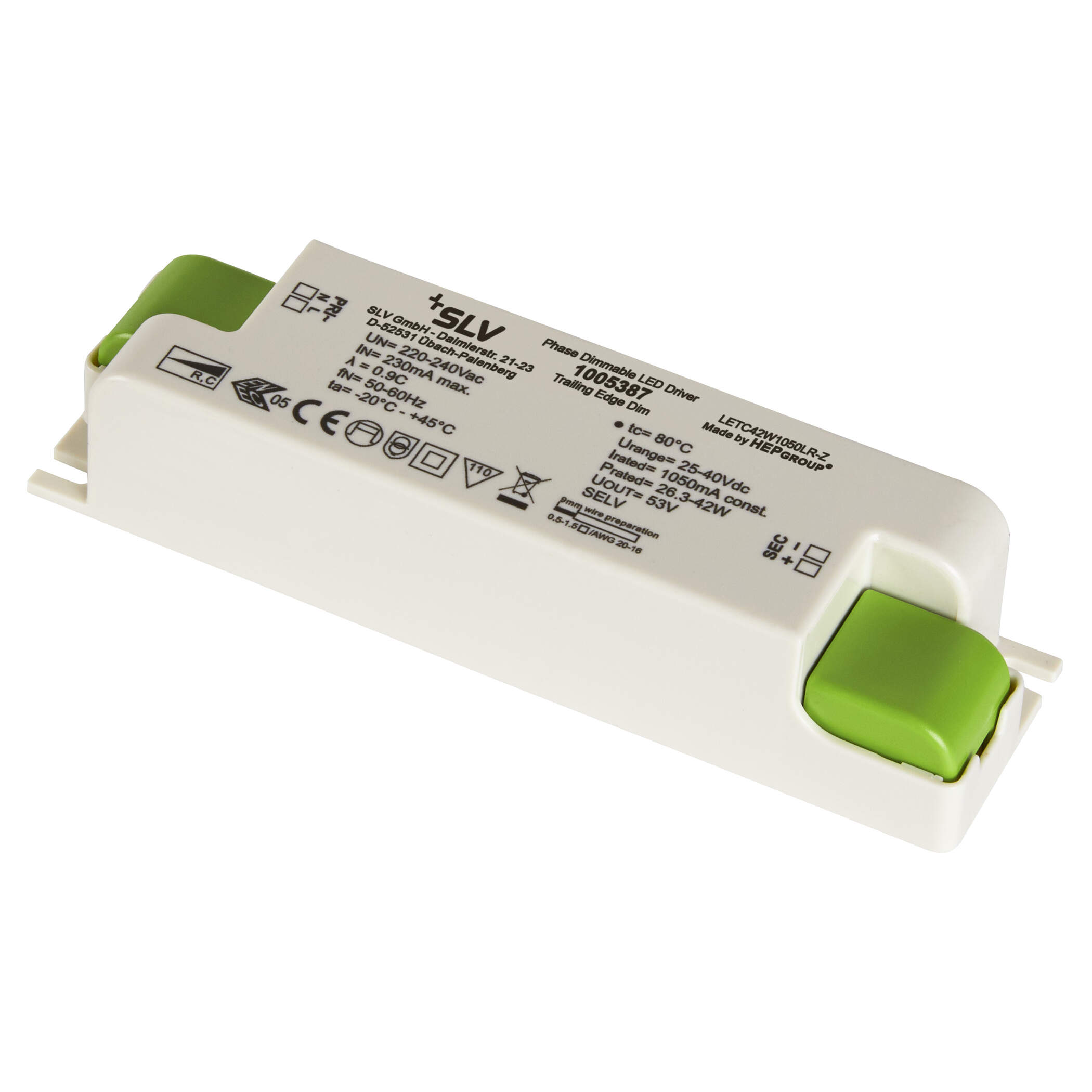 SLV 1005387 Alimentation led, intérieur, blanc, 40w, 1050ma, variable