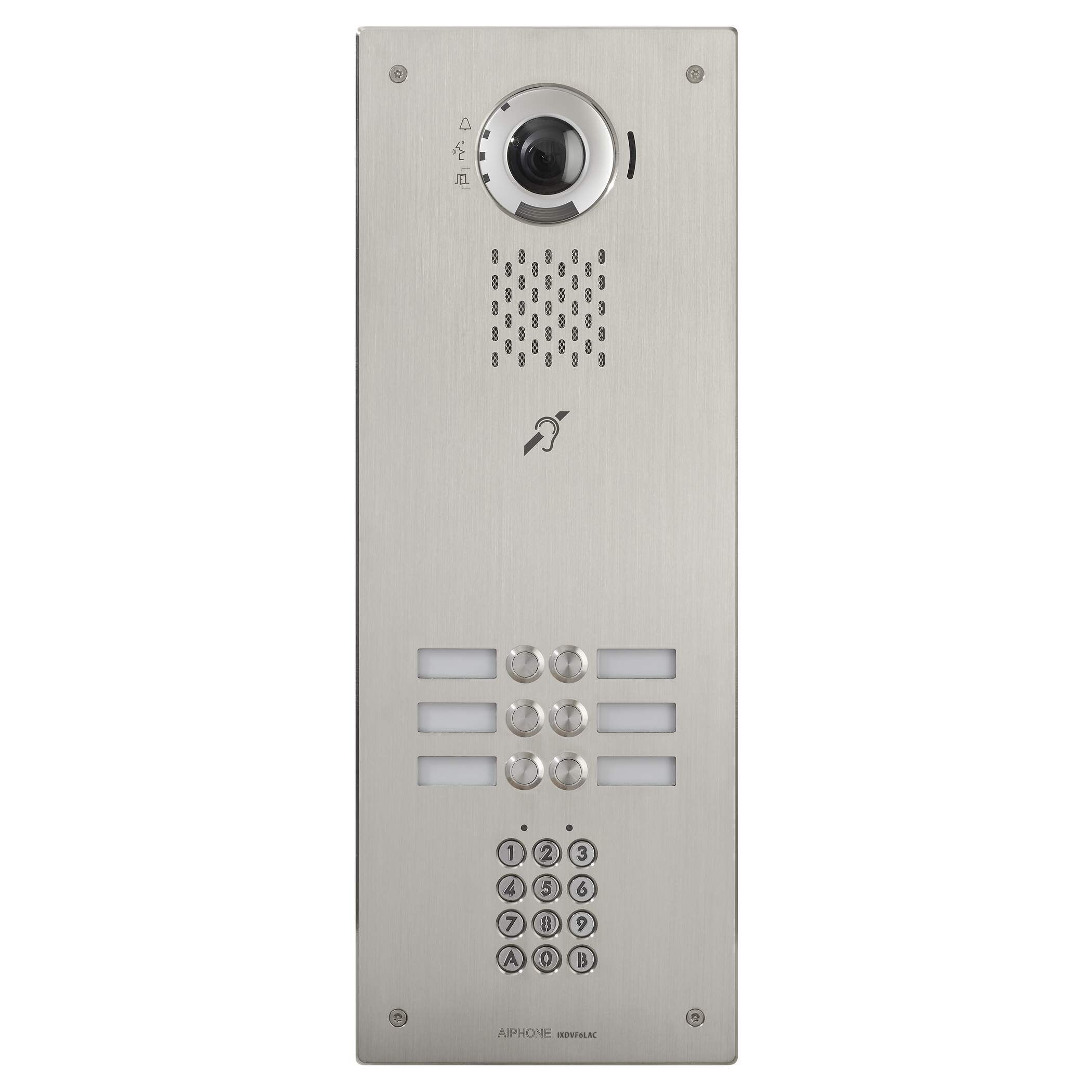 Aiphone IXDVF6LAC Plat. vidéo enc. 6bp ip/sip, inox, pictos, syn ...