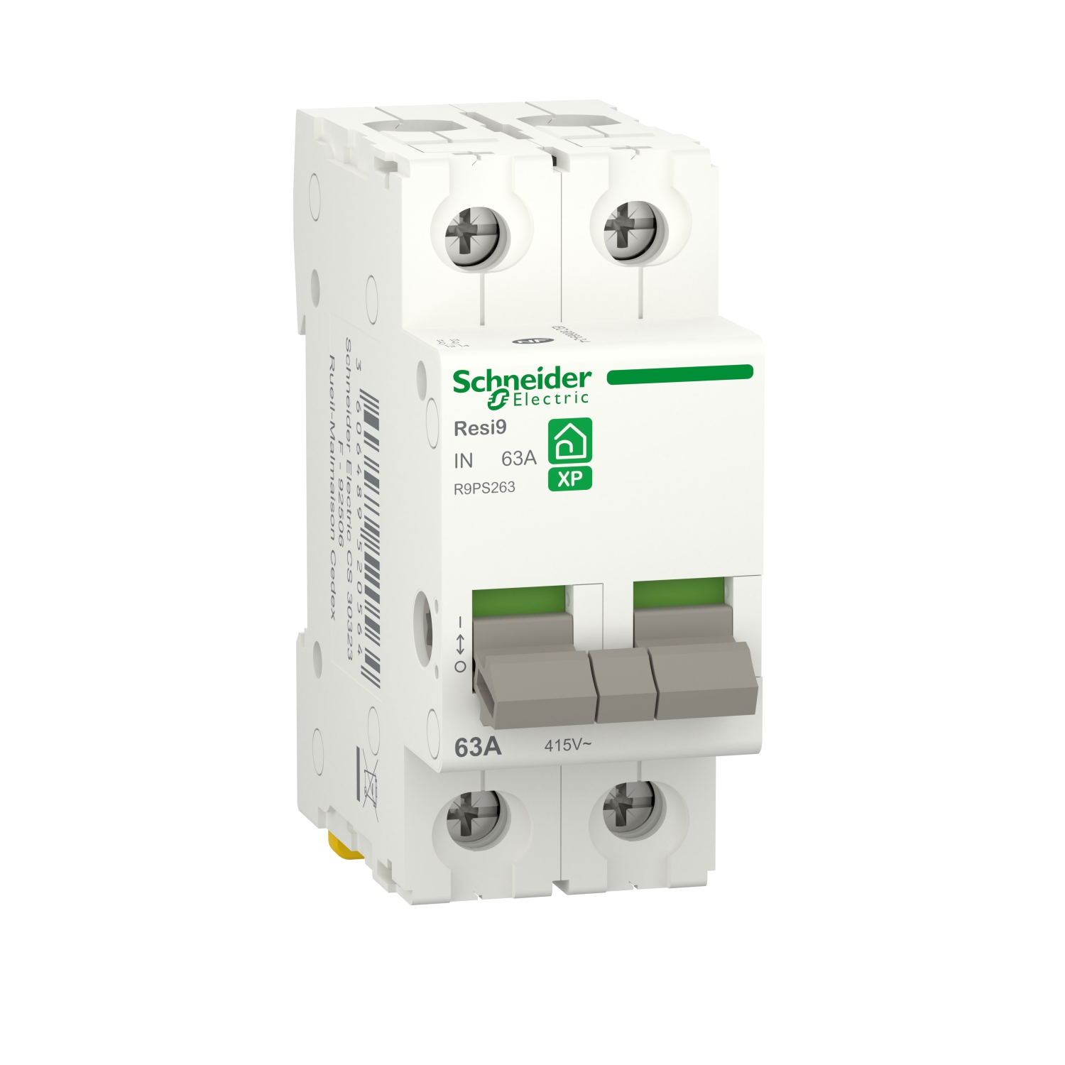 R9PS263 Interrupteur Sectionneur Resi9 XP 2P 63A 2 Modules - Schneider Electric