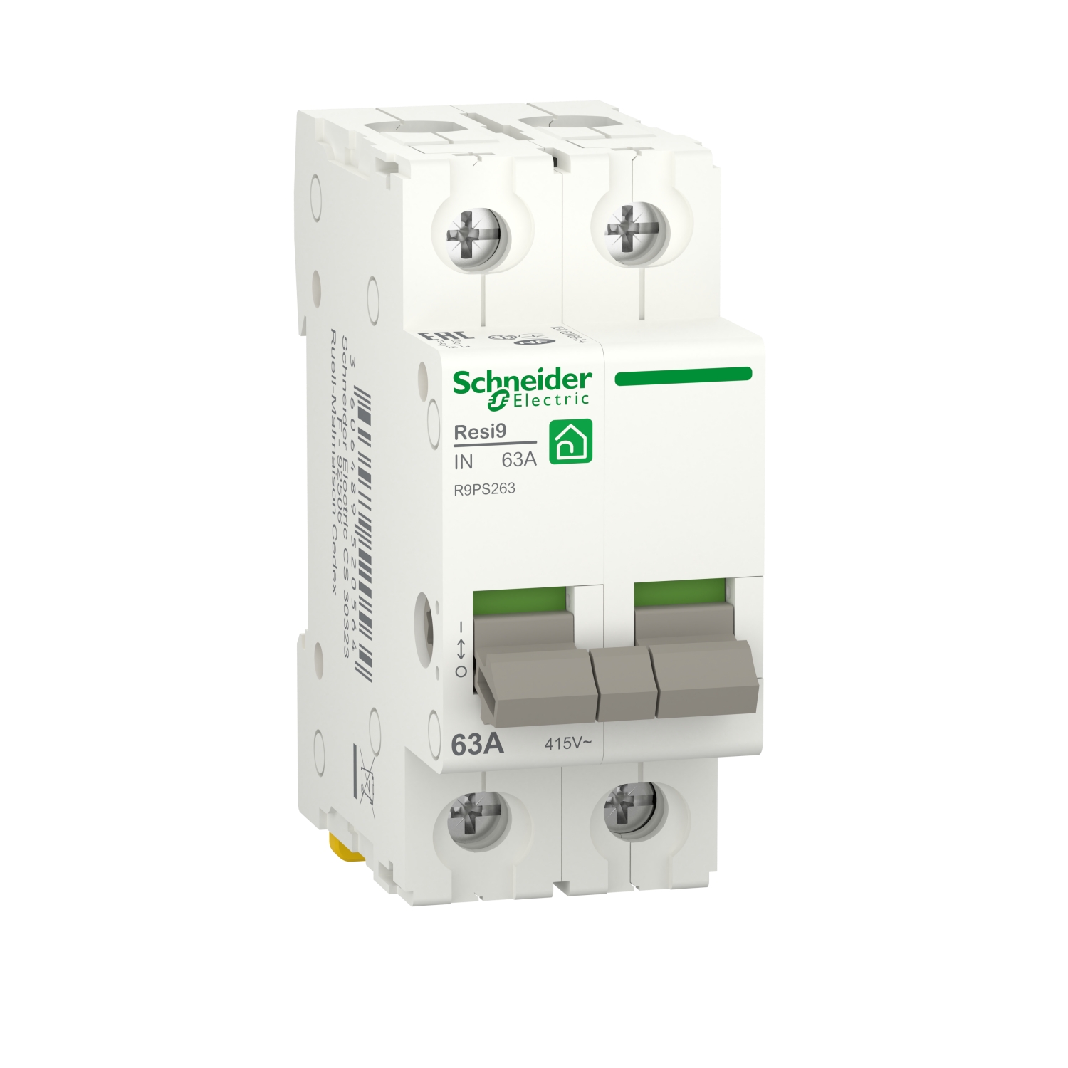 R9PS263 Interrupteur Sectionneur Resi9 XP 2P 63A 2 Modules - Schneider Electric