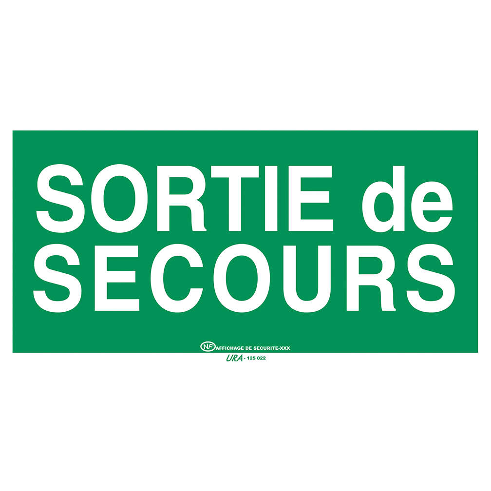 125019 Étiquette Clipsable pour BAES Uralux Sortie Secours - URA
