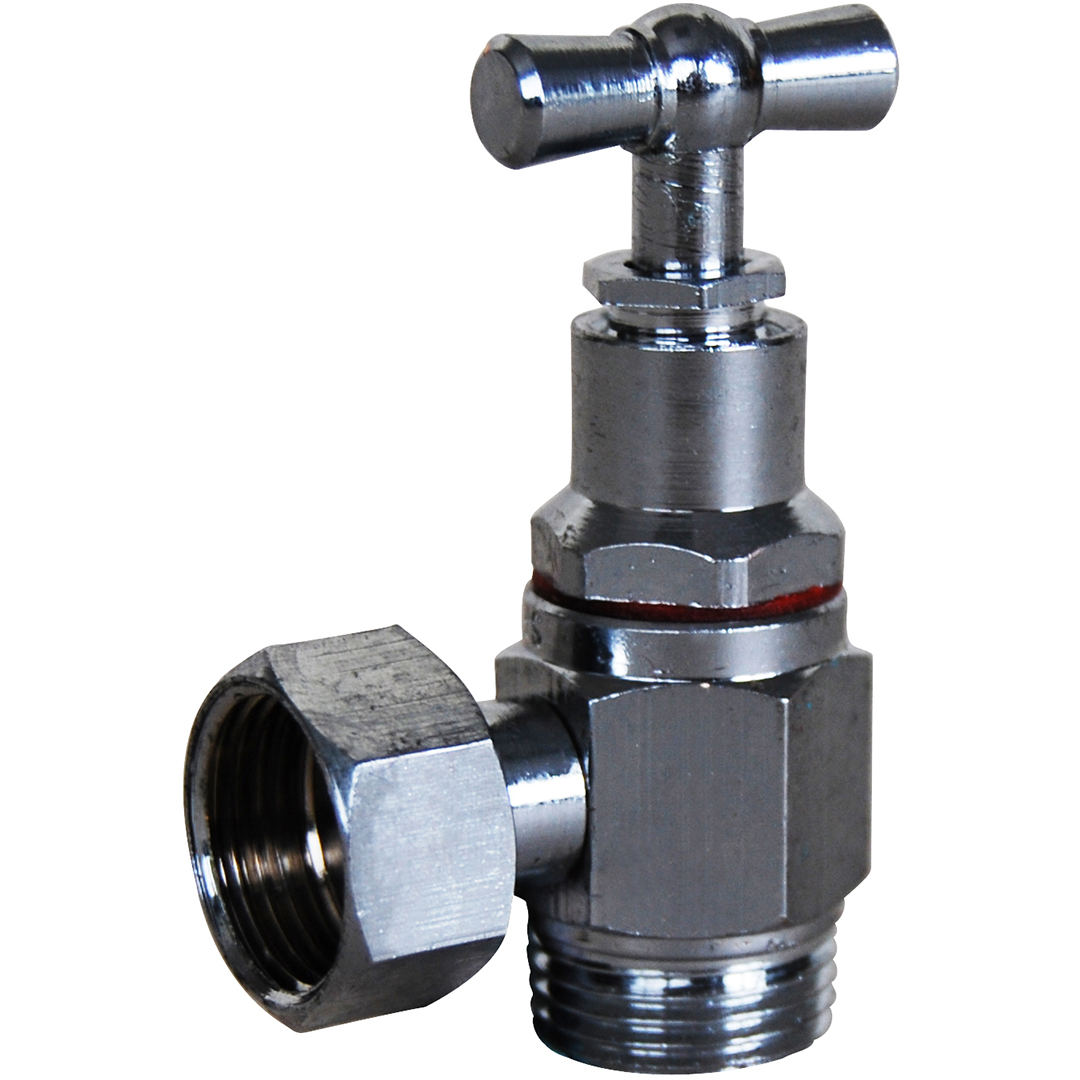 Sferaco 1341003 robinet equerre 1341 en laiton chromé, tête à potence ...