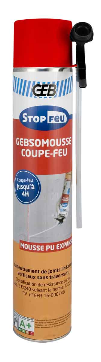 813270 Mousse Coupe-Feu Aérosol 750ml, Isolation Efficace - Geb