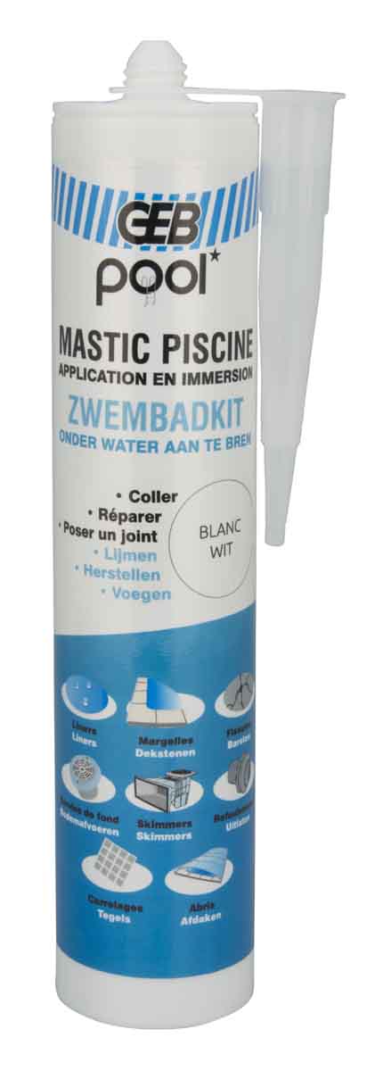 Geb 590910 pool mastic piscine qualité professionnelle blanc cartouche ...