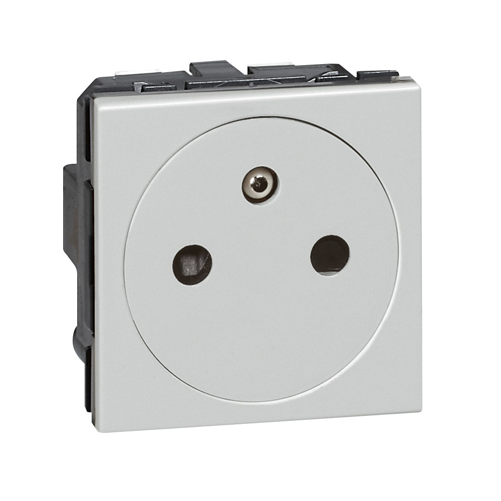 079342 Prise de Courant Mosaic Legrand Aluminium 2P+T Surface - Legrand