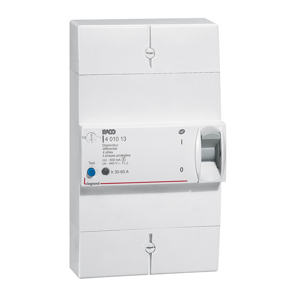 401013 Disjoncteur de Branchement Tétrapolaire 60A 500mA - Legrand