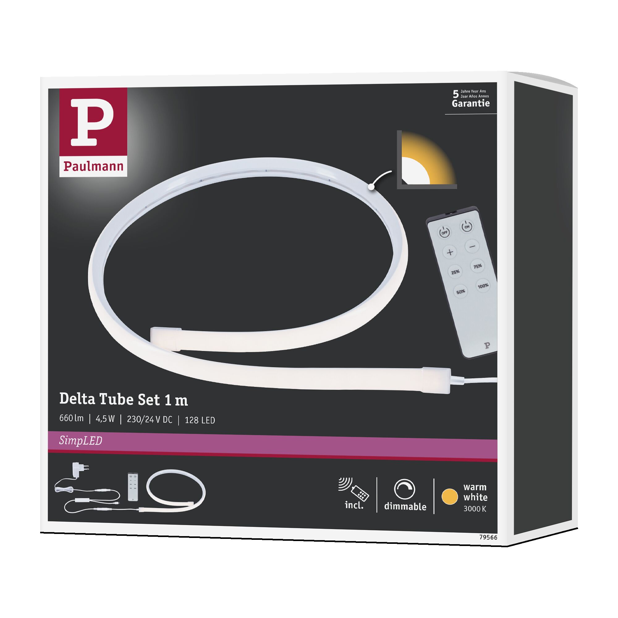 Paulmann 79566 Ruban simpled delta tube set 1m warmwhite